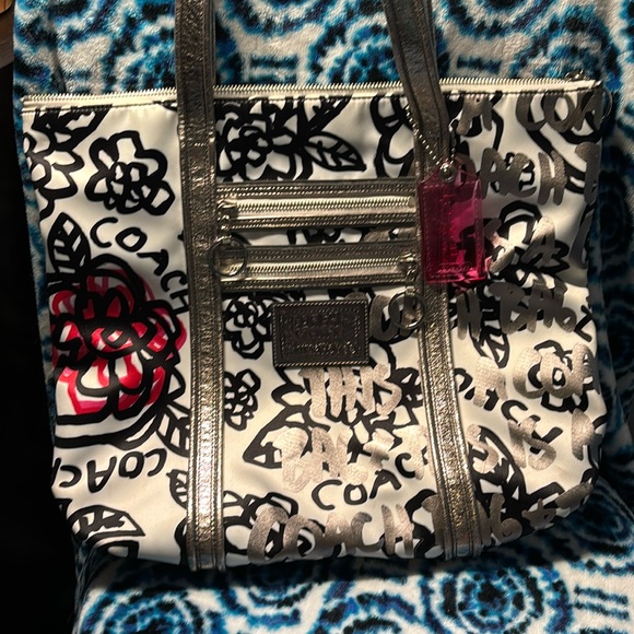 Coach | Bags | Coach Poppy Glam Bag Floral Graffiti | Poshmark